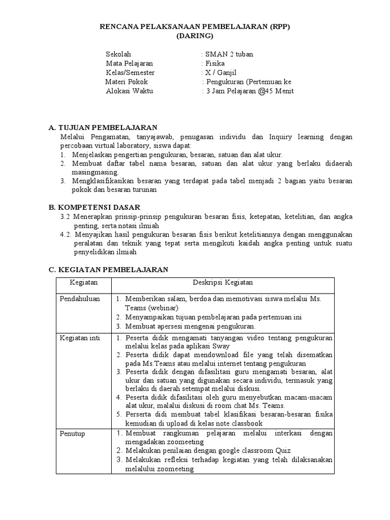 RPP Pengukuran IAS Agus Sigid Widigdo | PDF