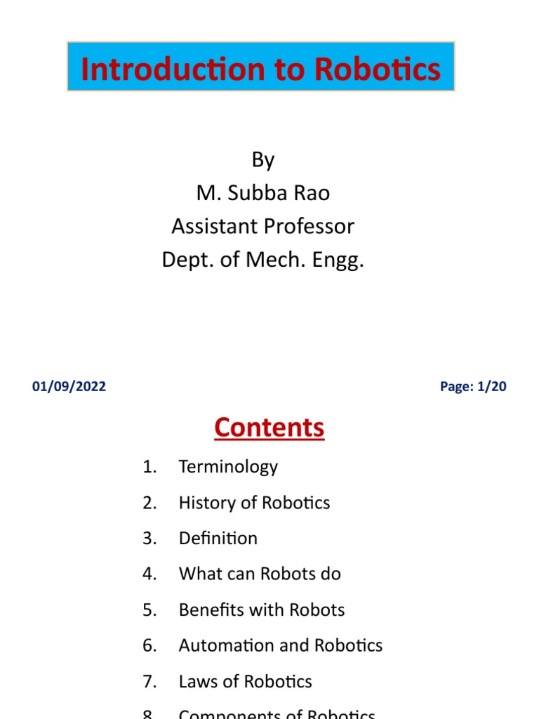 Robotics | PDF | Robotics | Automation