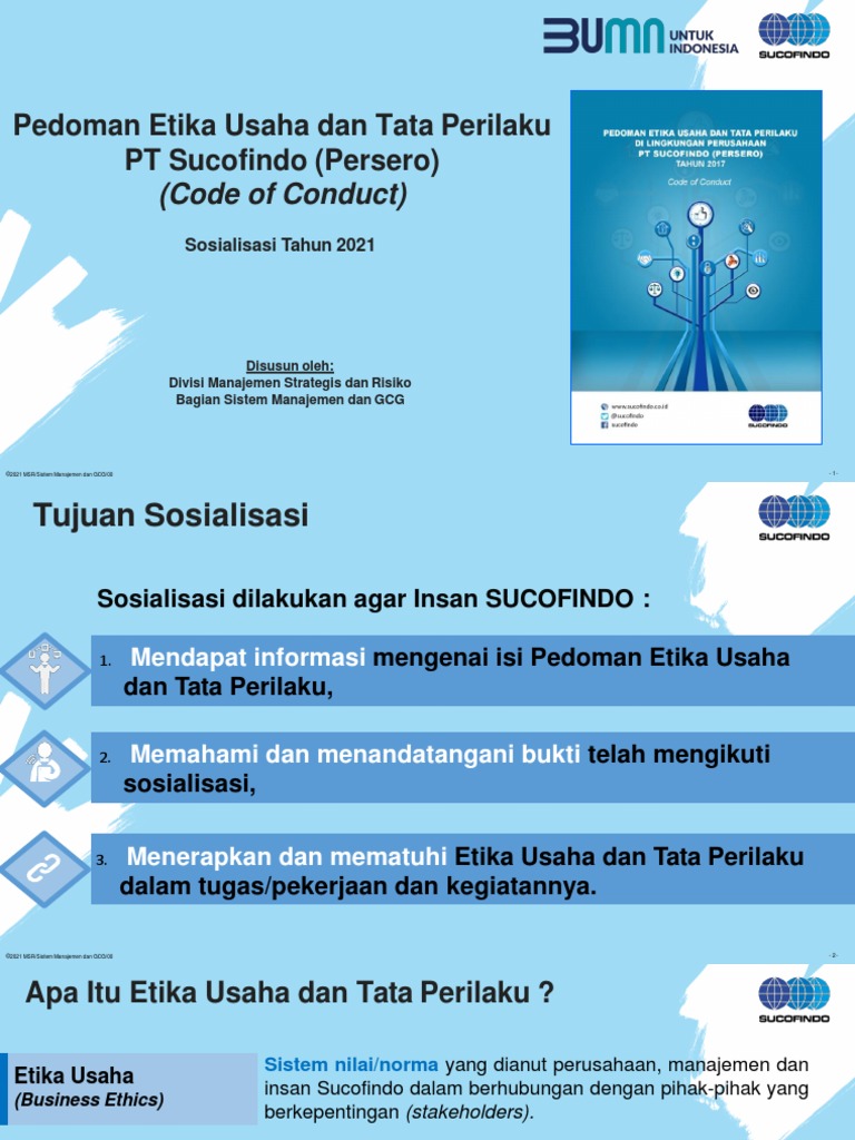 Materi Sosialisasi CoC 2021 Rev00 | PDF | Bisnis