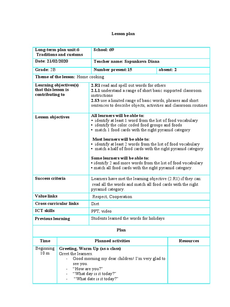 Home Cooking | PDF | Foods | Lesson Plan
