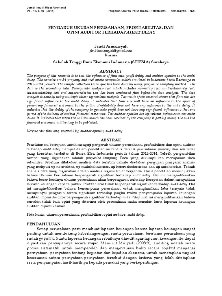 Armansyah 2015 | PDF | Multivariate Statistics | Statistical Analysis