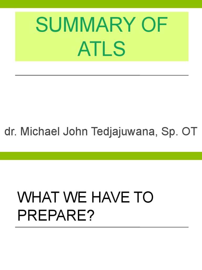 Summary Of Primary Survey Atls Bahan Ajar Pdf Major Trauma Thorax