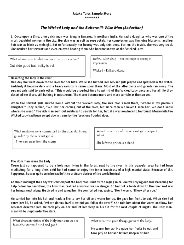 Jataka Tales Sample Story For TC | PDF