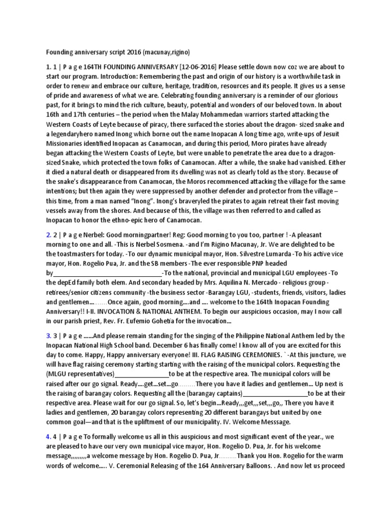 Founding Anniversary Script | PDF | Piracy