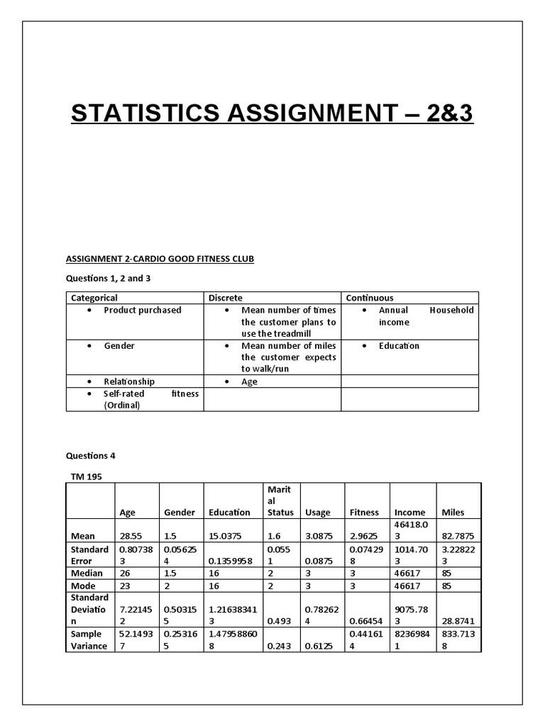 Statistics Assignment - 2-3 | PDF | Standard Deviation | Skewness