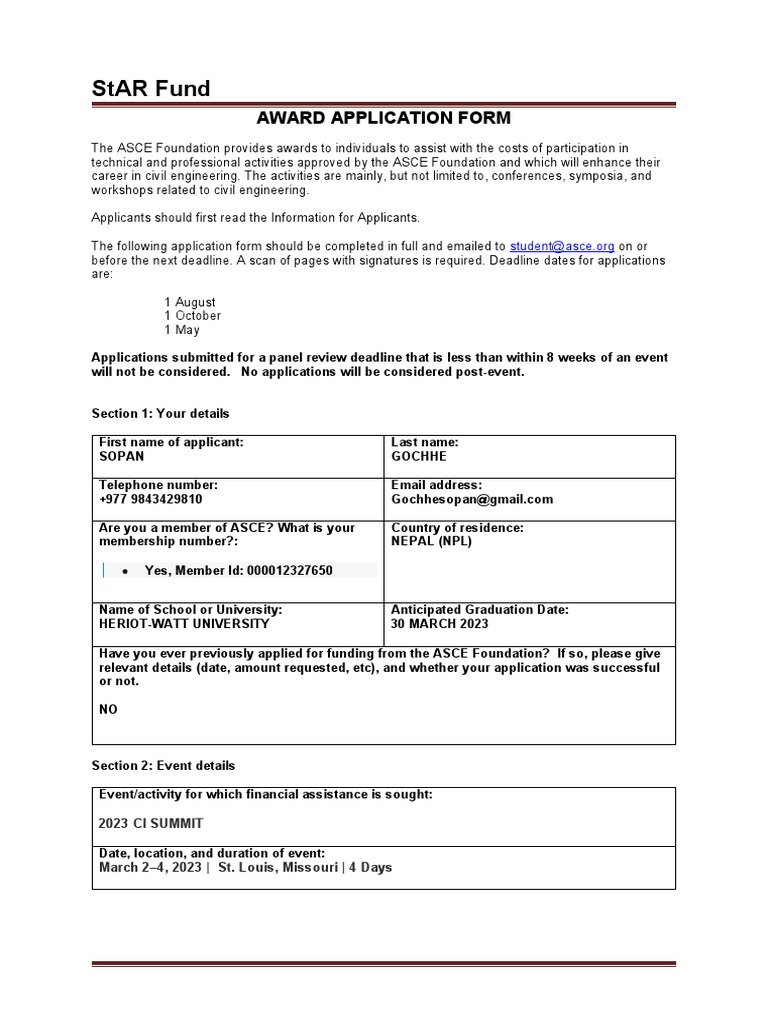 Asce Star Fund Application | PDF | United States Dollar | Exchange Rate