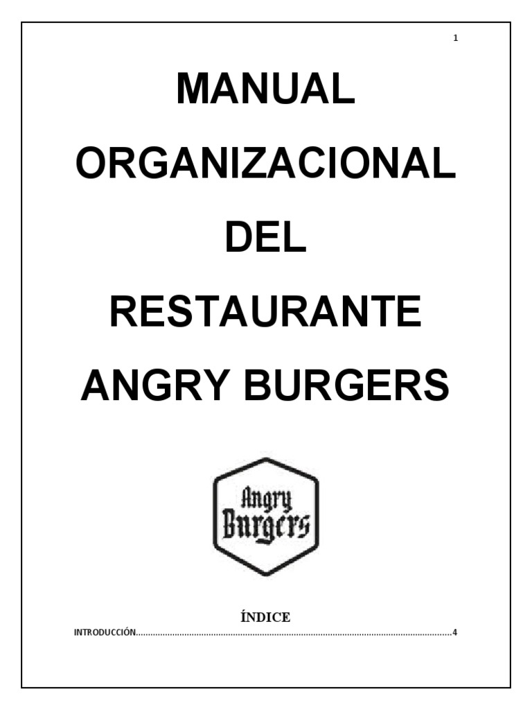 Manual Organizacional Del Restaurante | PDF | Alimentos | Tiempo de trabajo