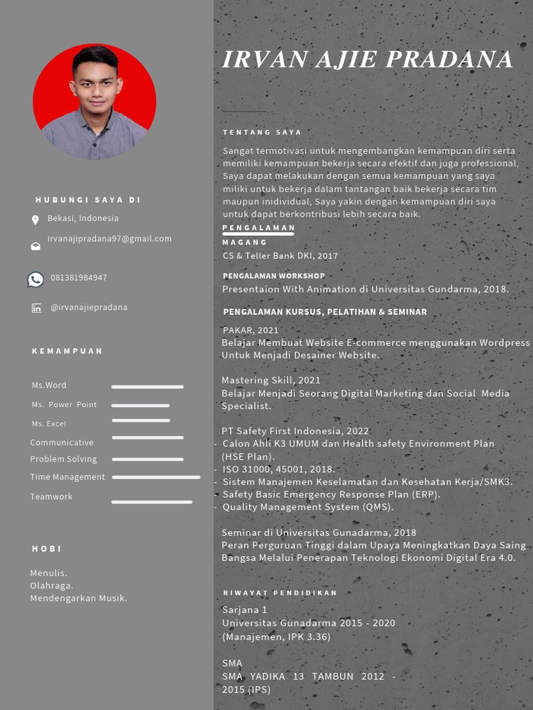 CV Irvan Ajie New | PDF
