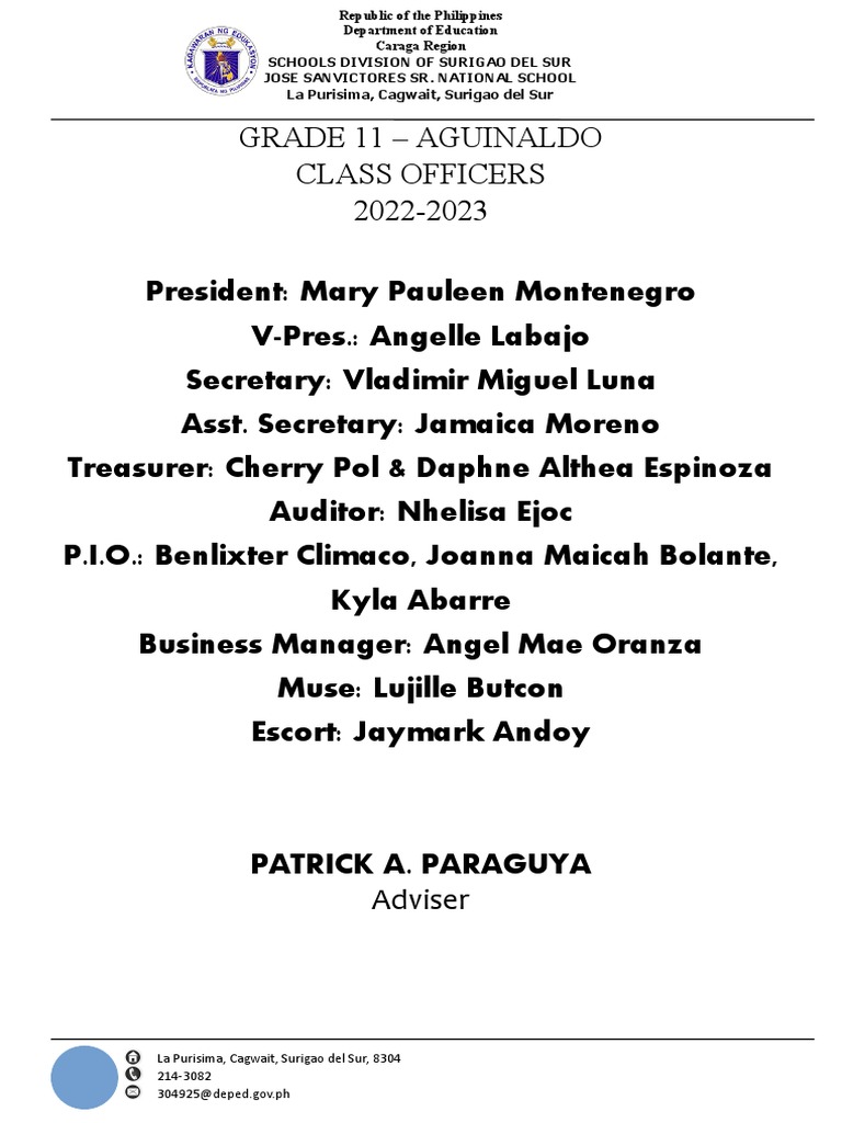 Class Officers | PDF