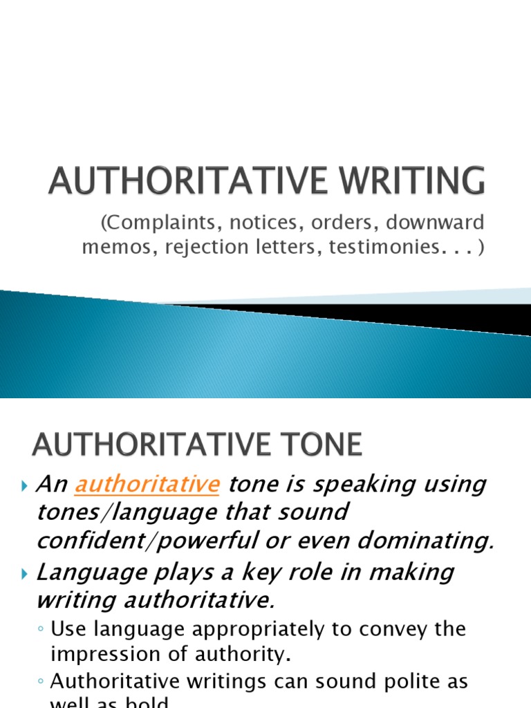 Authoritative Writing | PDF | Memorandum