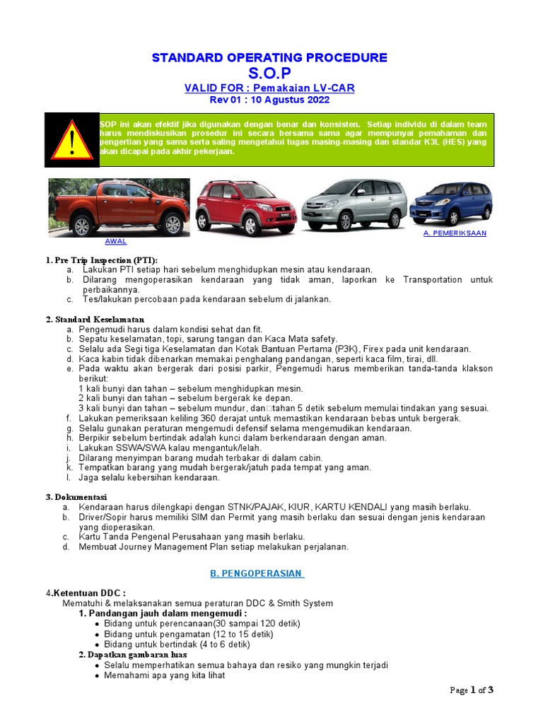 SOP-LV-CAR New | PDF