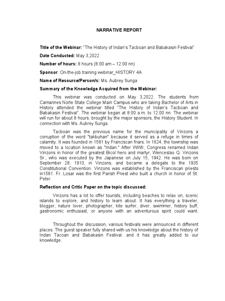 Final Narrative Report Sto - Domingo G | PDF | Fundamentalism | Islamism