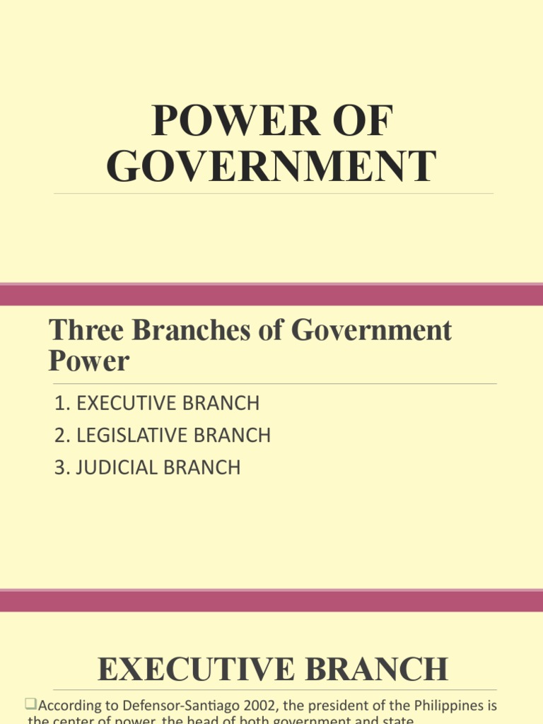 Lesson 8-10 Power of Government | PDF | Federal Government Of The ...