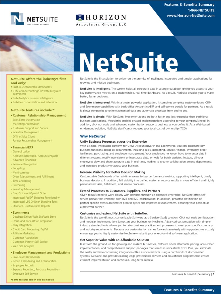 Netsuite Offers The Industry'S First and Only | Download Free PDF ...