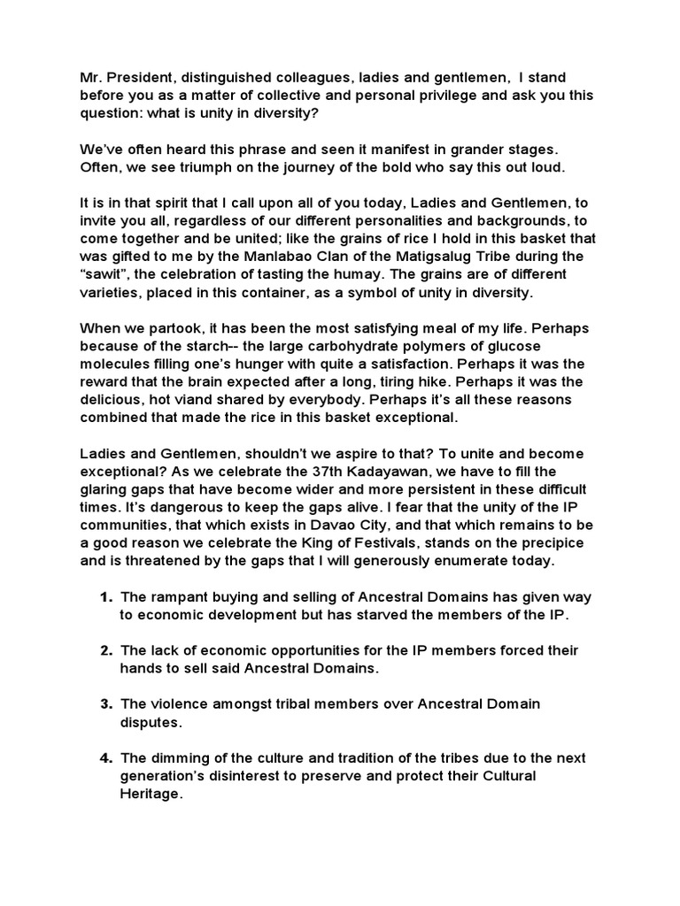 Privilege Speech Msabella | PDF