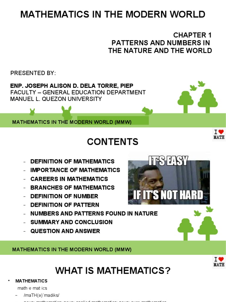 MMW Mathematics Patterns and Numbers | PDF | Mathematics | Science