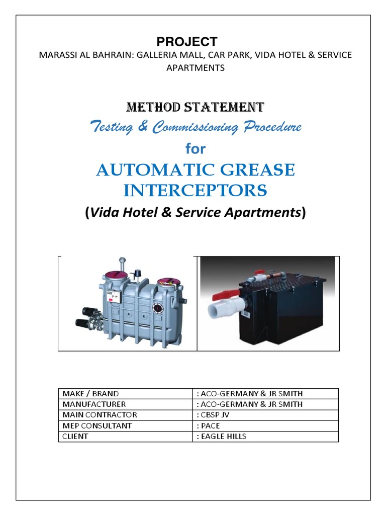 T&C Procedure Grease Interceptors Vida Ok 13sept2020 | PDF ...