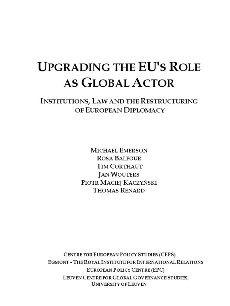Upgrading The Eu As Global Actor E-Version | PDF | European Union ...