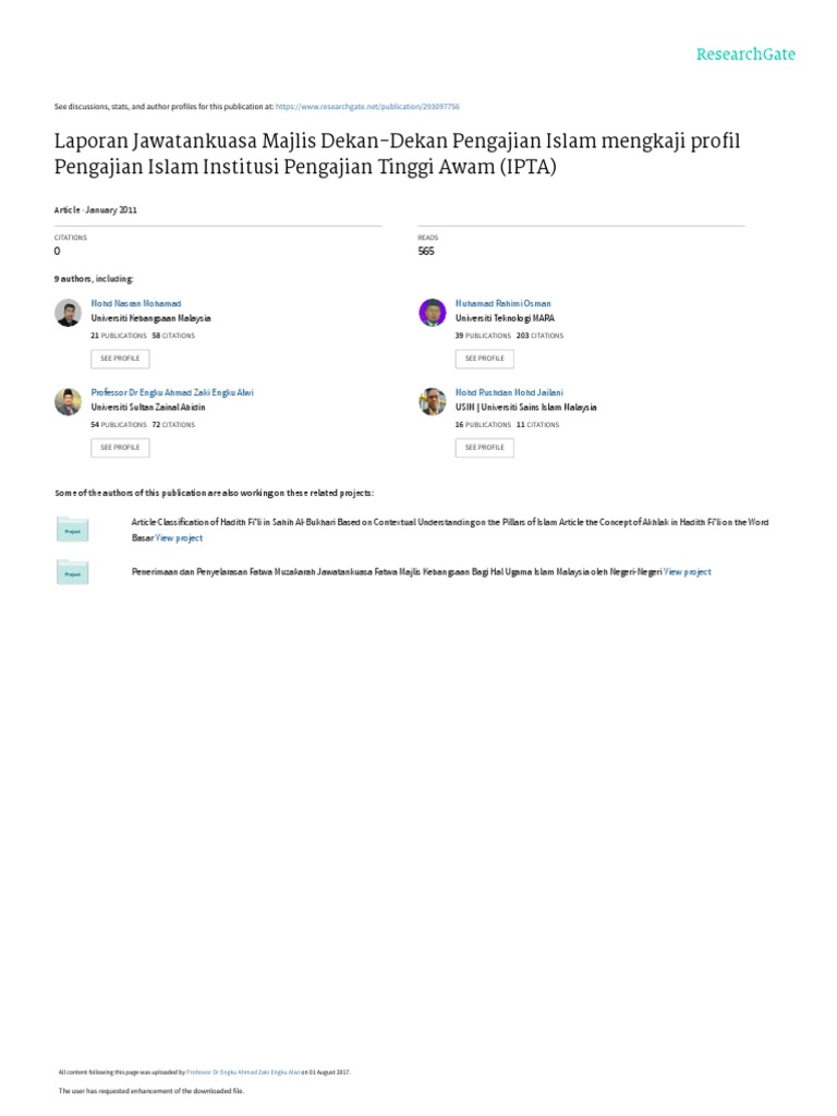 LaporanJawatankuasaMajlisDekan Dekan | PDF