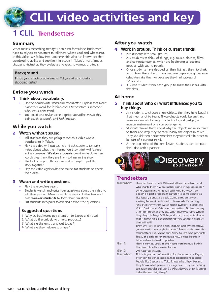 Unit 1 - Teacher's Book CLIL Video Activities | PDF | Cognition | Communication