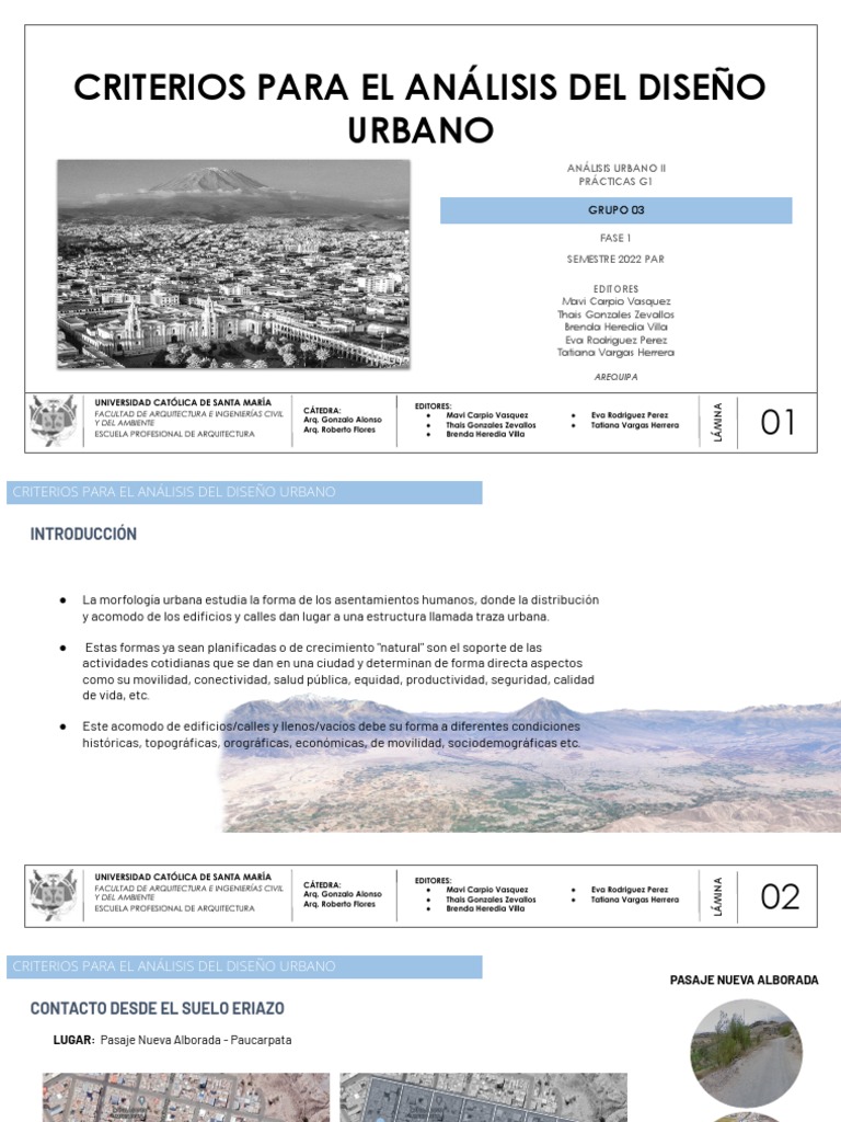ANALISIS DEL DISEÑO URBANO _ GRUPO 03 | PDF | Diseño urbano | Diseño