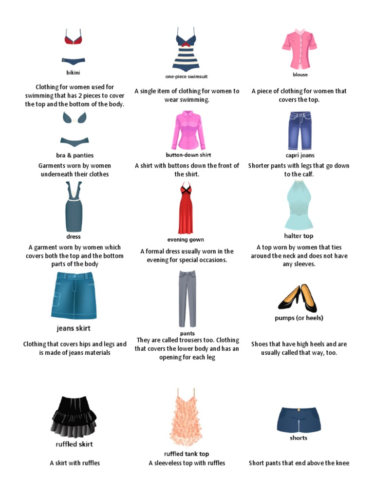 2 Lesson Clothing - Vocabulary | PDF | Trousers | Clothing