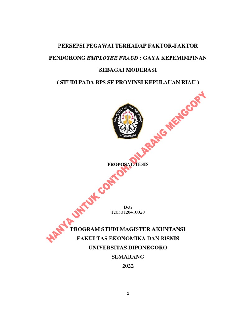 Contoh Proposal - Data Primer | PDF | Leadership