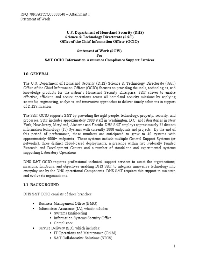 Compliance SOW Attachment I 6.27.22.1656349155427 | PDF | Computer Security | Security