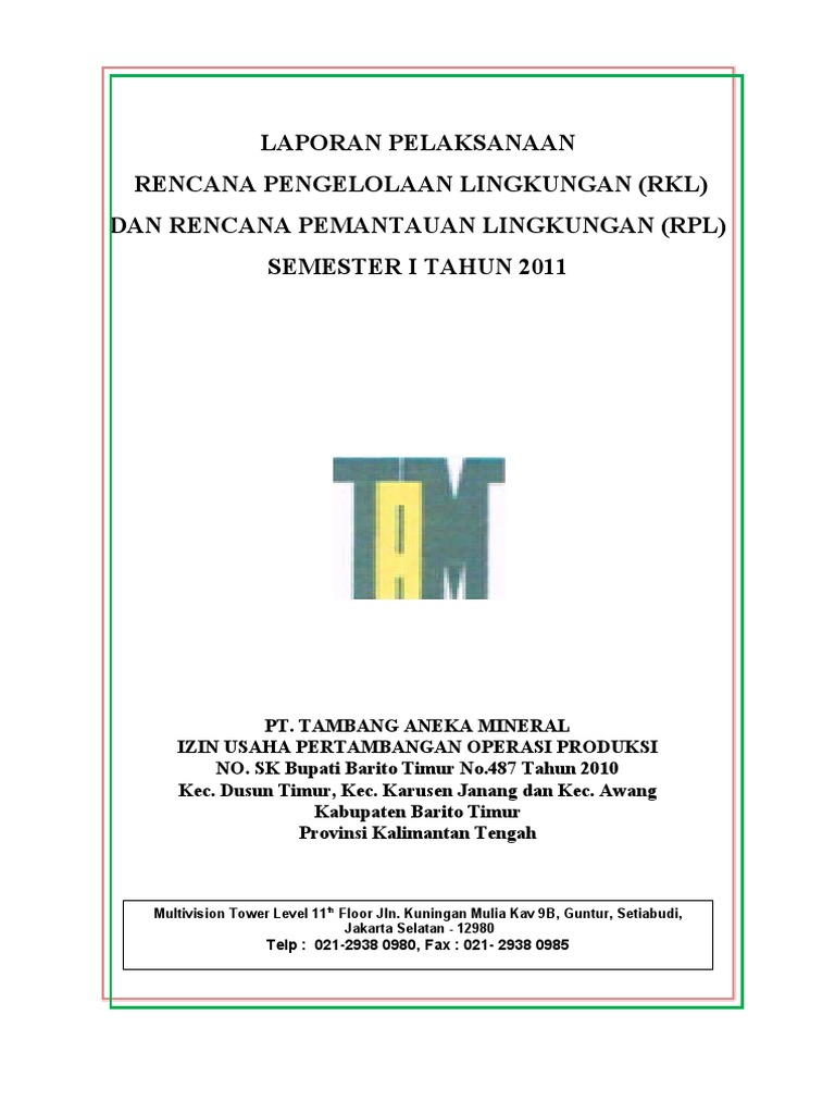 COVER Laporan RPL RKL | PDF