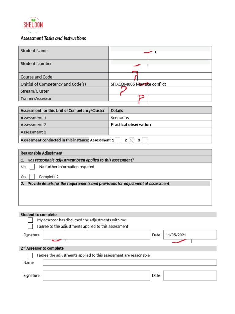 Conflict Resolution Assessment Guide | PDF | Negotiation | Conflict ...