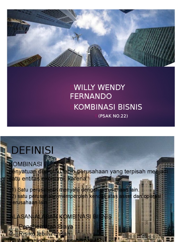 Kombinasi Bisnis Berdasarkan PSAK 22 | PDF