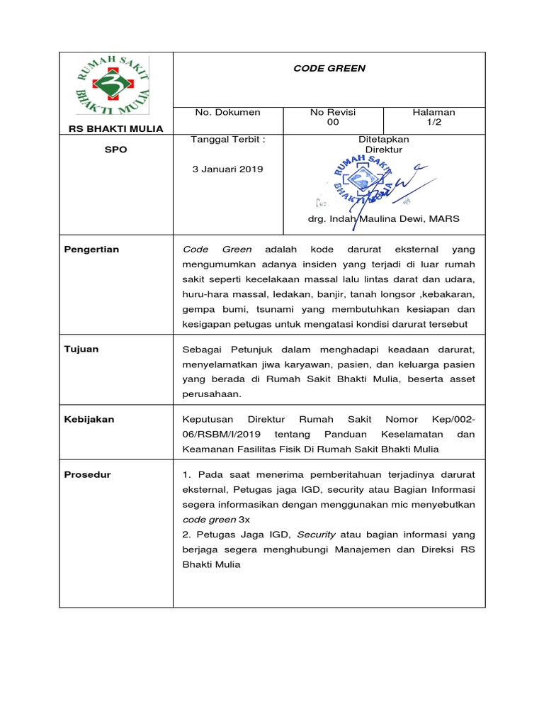 10 (I) Spo Code Green | PDF