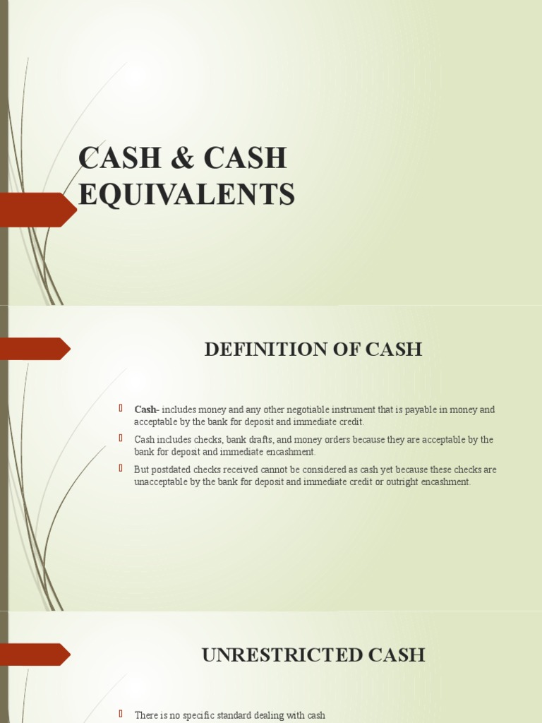 CASH & CASH EQUIVALENTS Part 1 - Students | PDF | Debits And Credits ...
