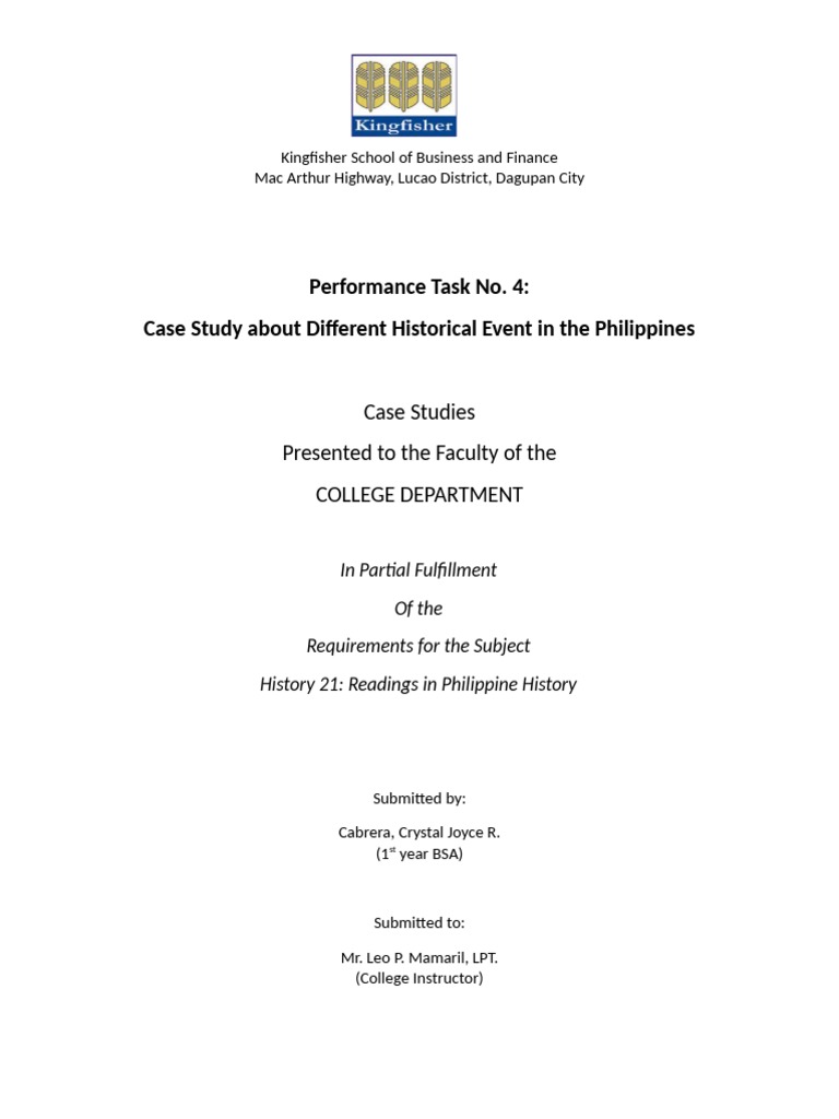 Case Study 1 4 Final Revision | PDF | Philippines