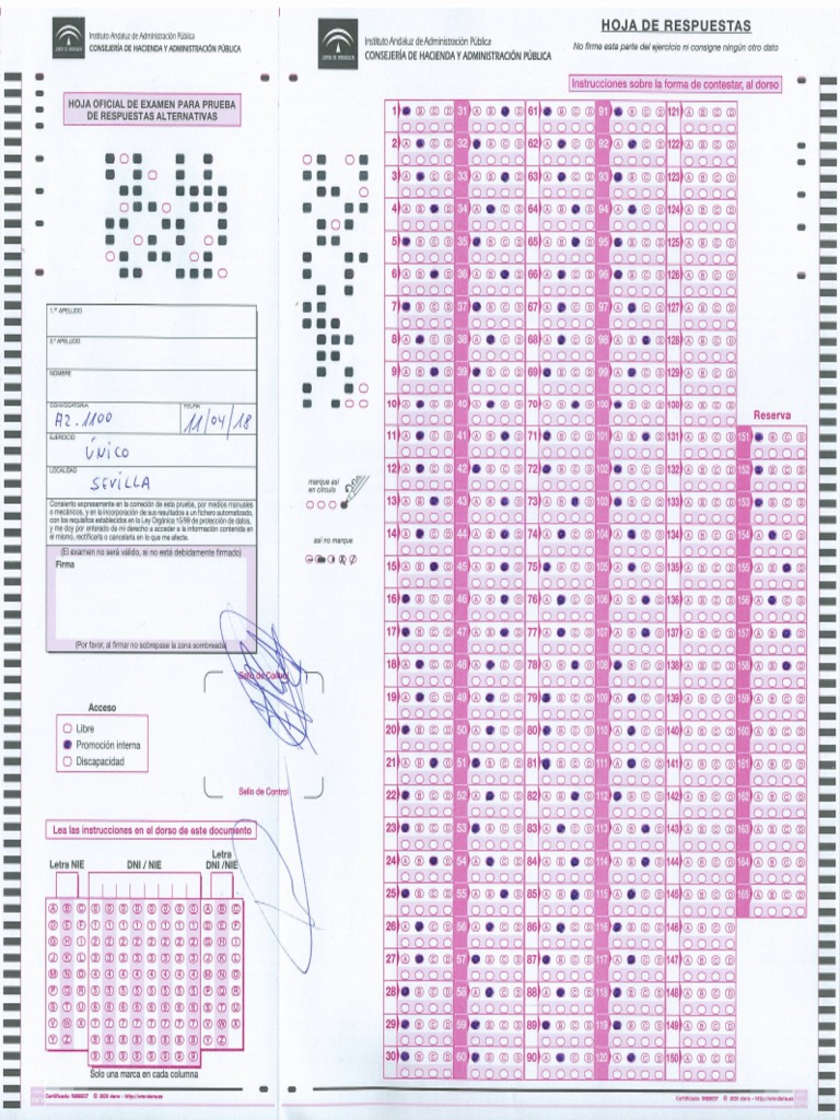 1.1 Plantilla Examen Auxiliar Administrativo | PDF