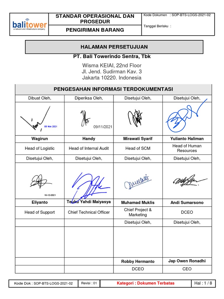 SOP-BTS-LOGS-2021-02 - SOP Pengiriman Barang Signed4 | PDF