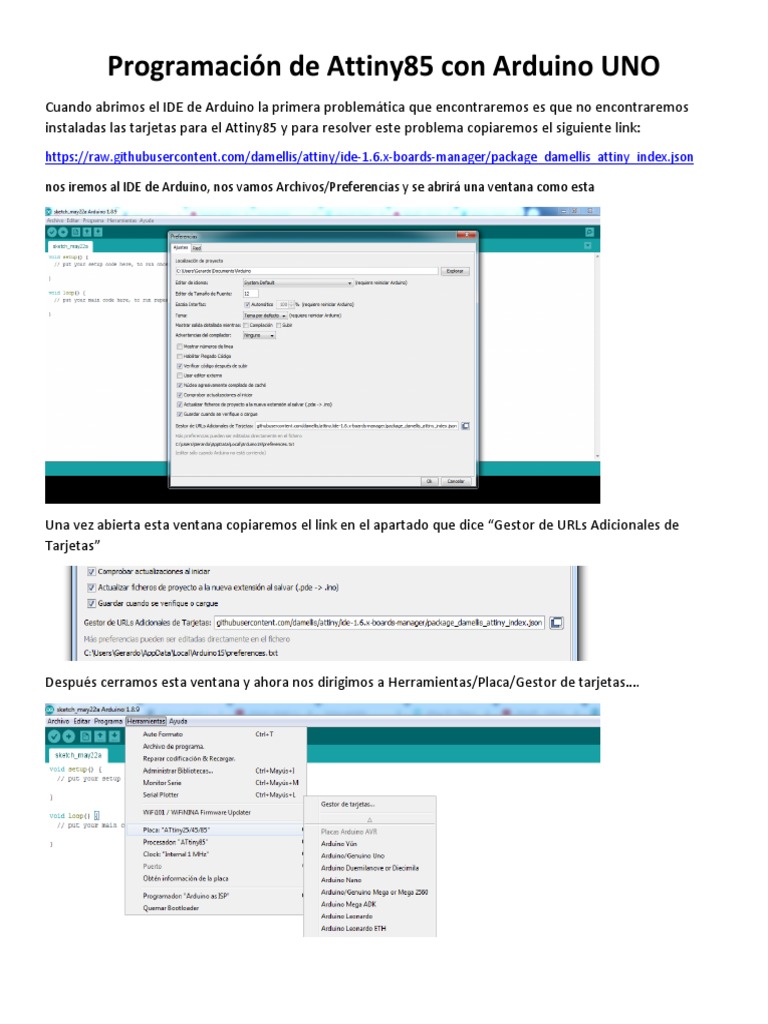 Programación De Attiny 85 Con Arduino Uno Pdf Arduino Arquitectura De Computadores