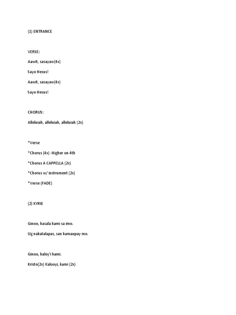 Mass Song | PDF