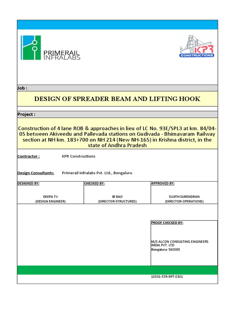 Spreader Beam Design | PDF