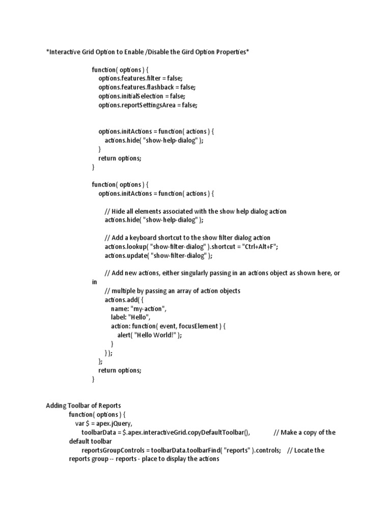 Interactive Grid Option To Enable - 123456 | PDF | J Query | Subroutine
