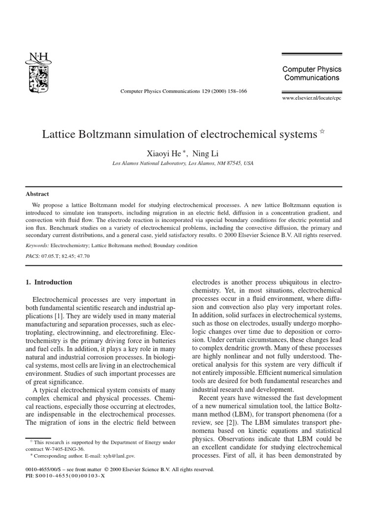 (2000) LBM Simulation of Electrochemical Systems | PDF ...