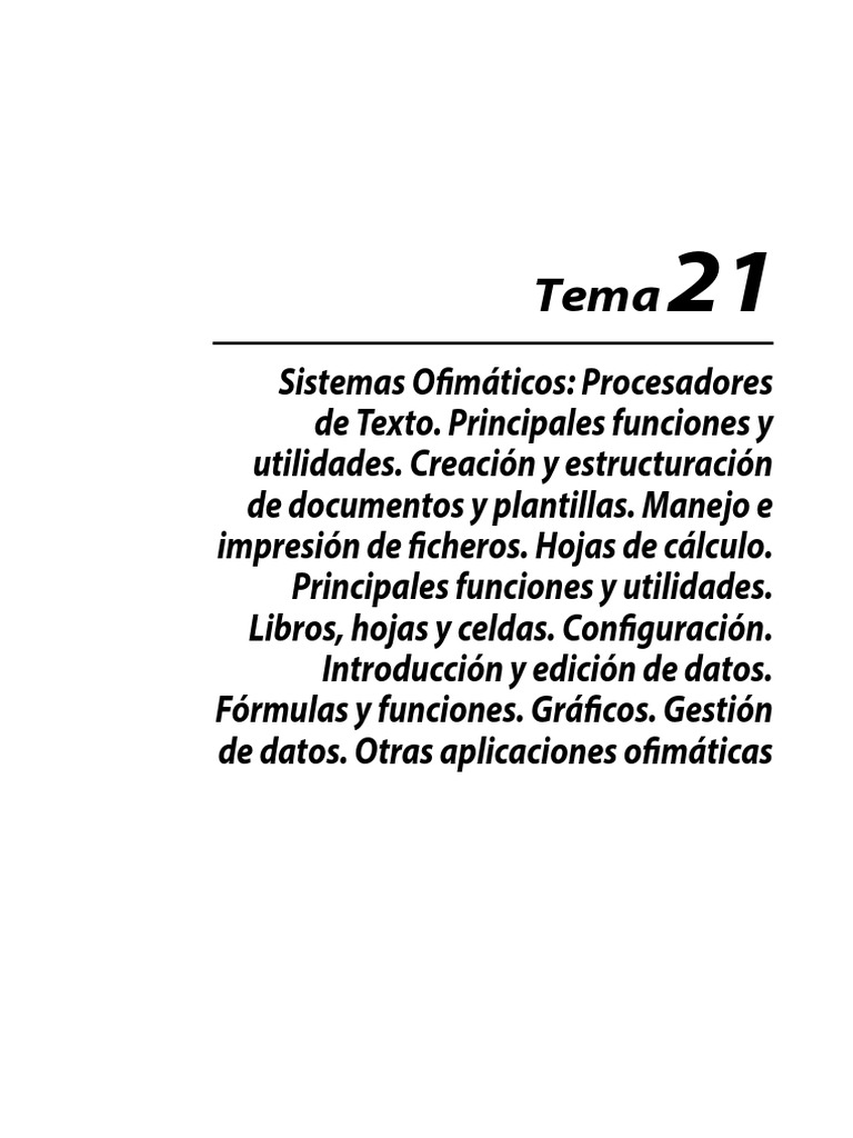 Tema 21 Auxadmja | PDF | Microsoft Office | Microsoft Excel