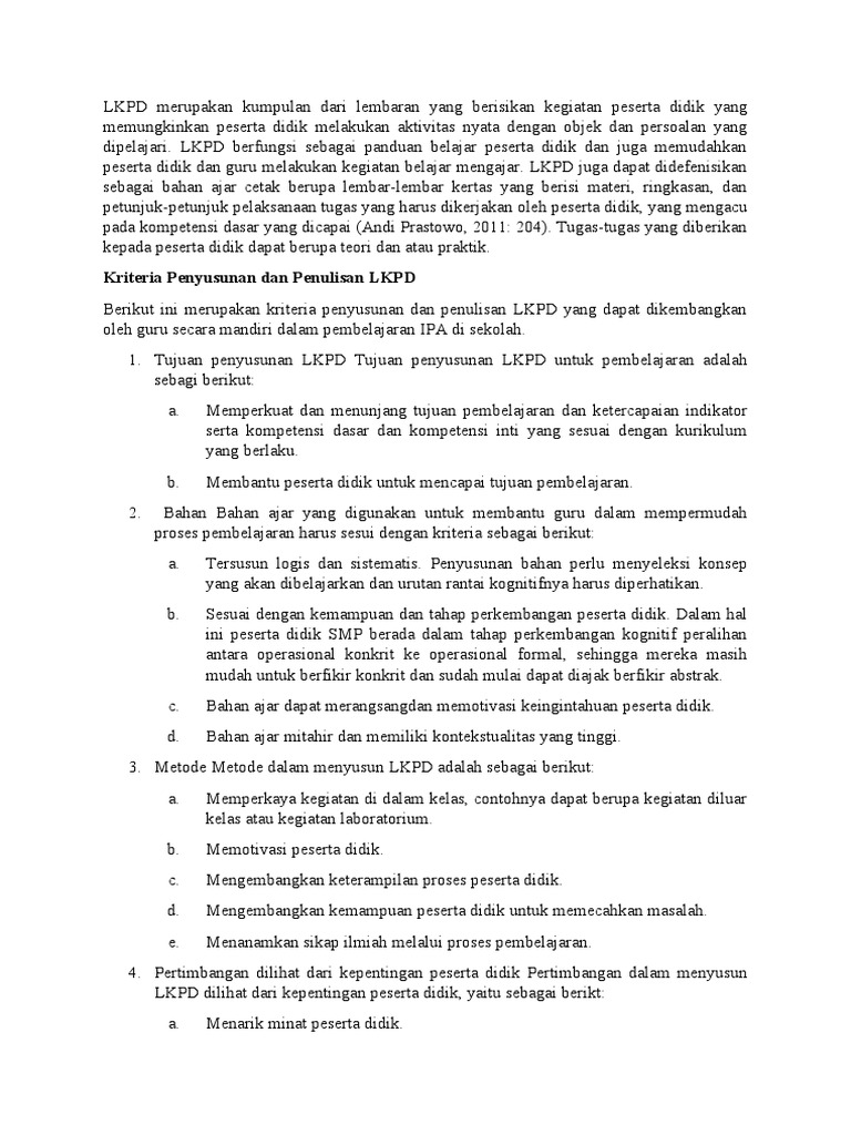 Ringkasan LKPD | PDF