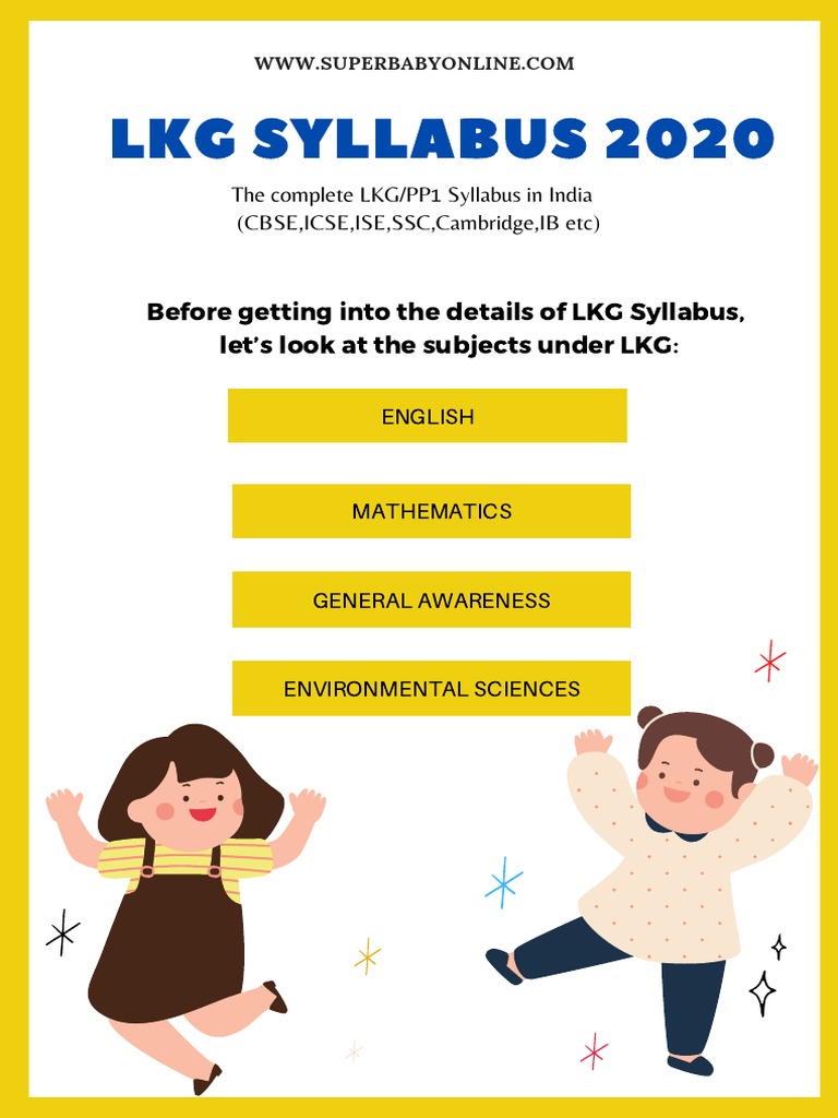 LKG Syllabus Overview for 2020 | PDF | English Language | Human Voice
