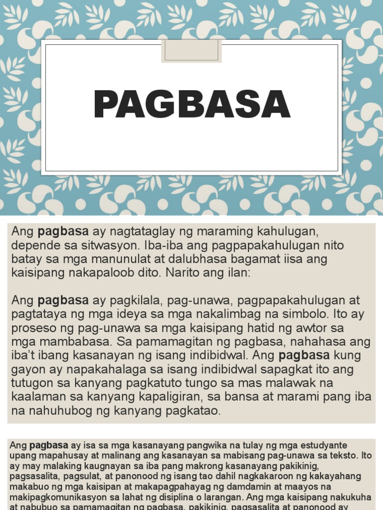 Fil. 2 Pagbasa | PDF