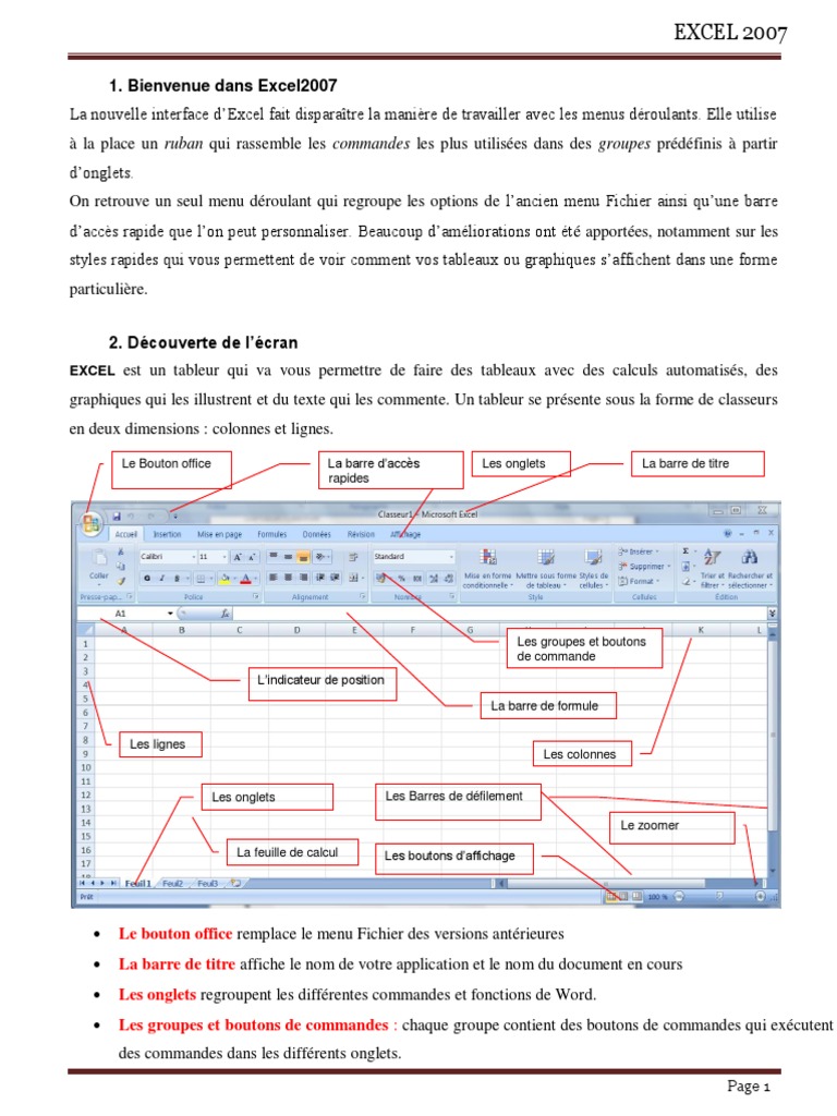 Cour Microsoft Excel | PDF | Microsoft Excel | Microsoft Word