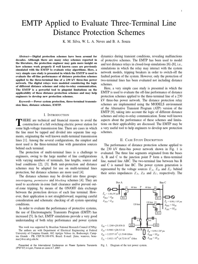 EMTP Applied To Evaluate Three-Terminal Line Distance Protection ...