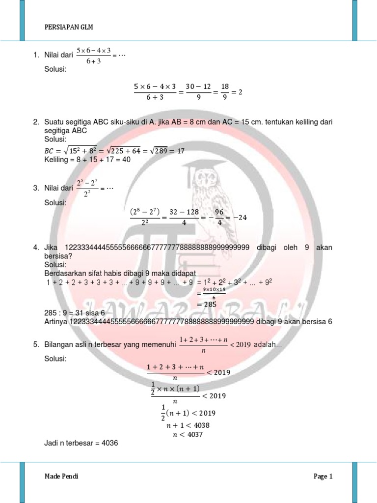 GLM SD 1 Solusi | PDF