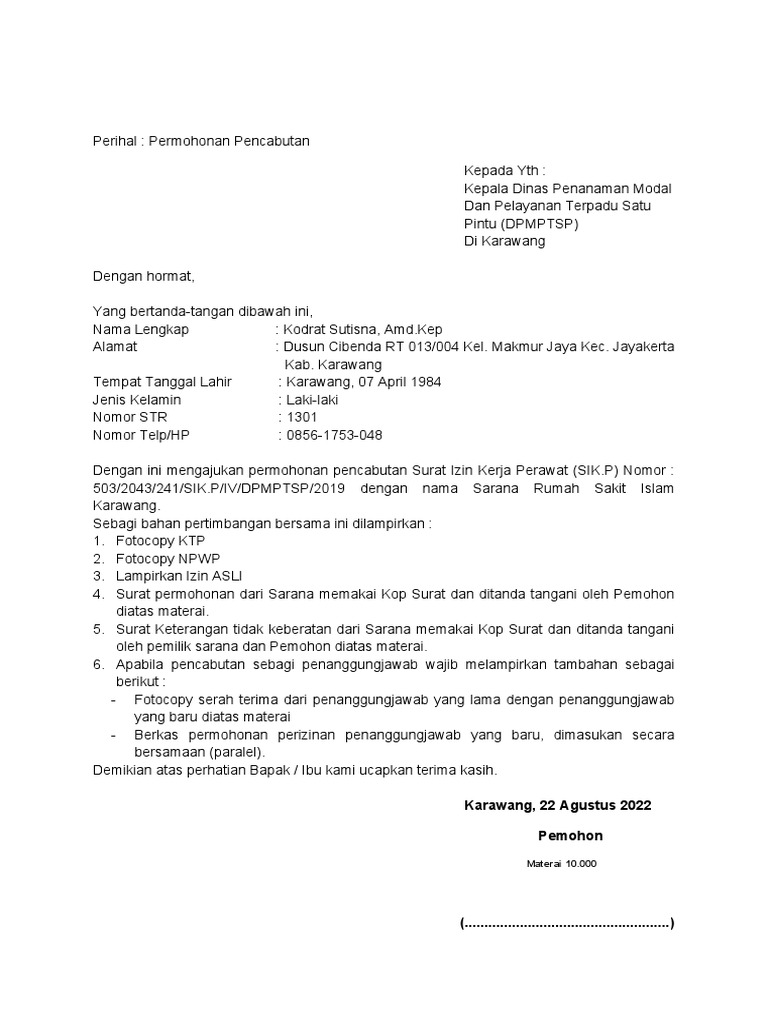 Contoh Surat Permohonan Pencabutan Sertifikat Surat P - vrogue.co Contoh Surat Permohonan Pencabutan Sertifikat Surat P - vrogue.co