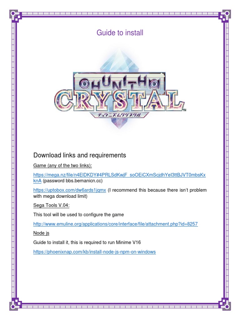 Install Guide for Chunithm Crystal Game | PDF | Ios | Computing Platforms
